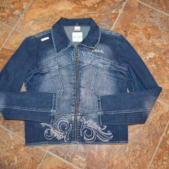 akdmks | Jackets & Coats | Akdmks Distressed Embroidered Denim Jean ...